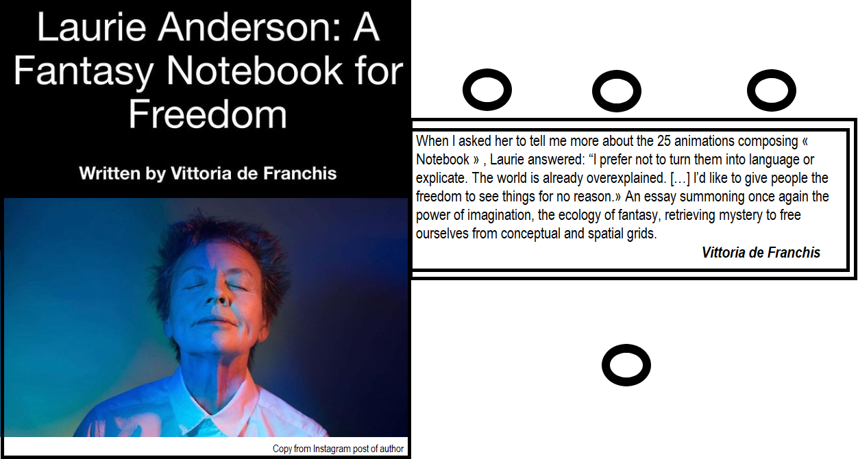LAURIE ANDERSON: NOTEBOOK - TechvangArt